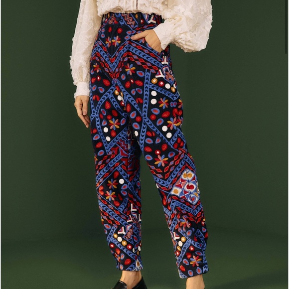 FARM Rio | Pants & Jumpsuits | Farm Rio Embroidered Corduroy Pants ...